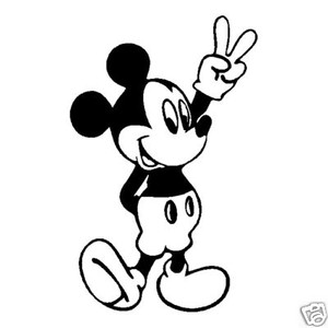 MICKEY MOUSE PEACE SIGN VINYL STICKER DECAL | eBay